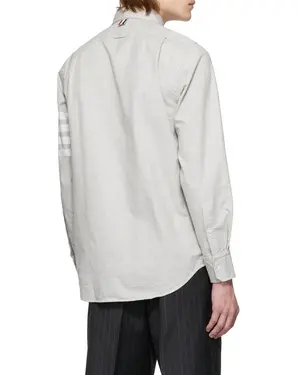 Thom Browne 4-bar Long-sleeved Shirt - Light Gray
