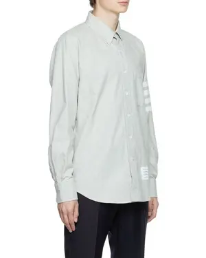Thom Browne 4-bar Long-sleeved Shirt - Light Gray