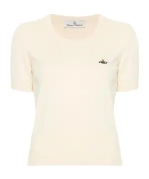 VIVIENNE WESTWOOD Short-sleeved Knitted T-shirt - White