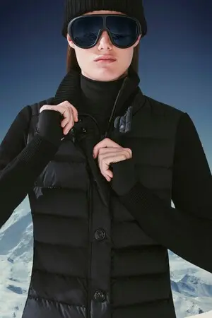 Moncler Padded Wool Cardigan - Black