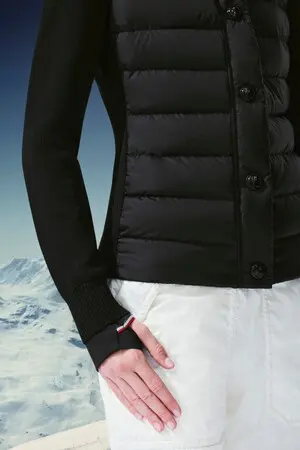 Moncler Padded Wool Cardigan - Black