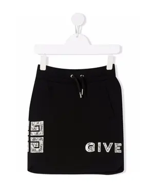 Givenchy Logo Embroidered Skirt - Black