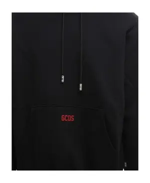 Gcds Logo Detailed Drawstring Hoodie - Black