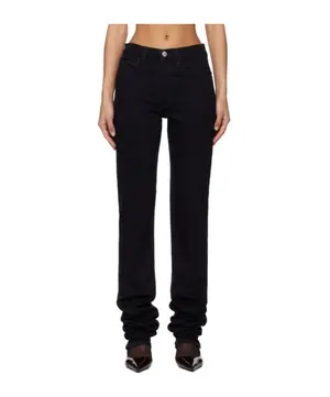 Attico Stretch Denim Logo Jeans