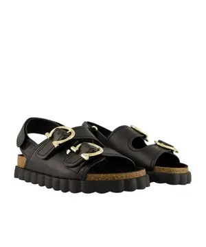FERRAGAMO Gancini Double Buckle Slingback Sandals