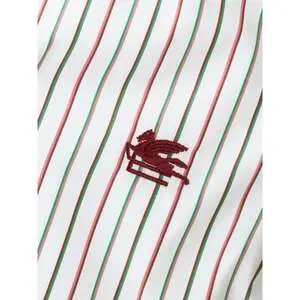Etro Logo Embroidered Striped Shirt