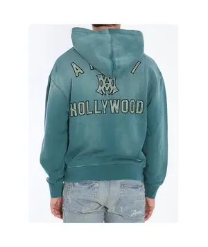 Amiri Logo Embroidered Distressed Hoodie