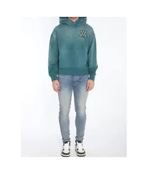 Amiri Logo Embroidered Distressed Hoodie
