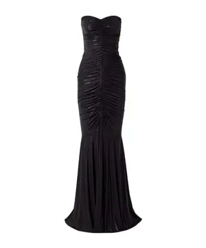 Norma Kamali Strapless Shirred Gown With Fishtail Skirt - Black
