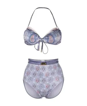Zimmermann Paisley-print Halterneck Bikini Set - Gray
