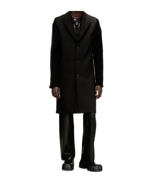 DIESEL® Tailored Coat With Ribbed Knit Sleeves