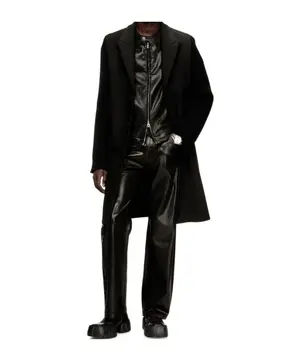 DIESEL® Tailored Coat With Ribbed Knit Sleeves