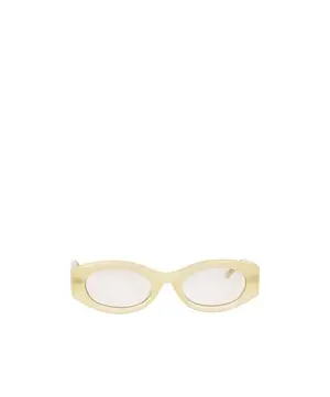 Attico Full Frame Oval Sunglasses - Yellow/gold/yellow