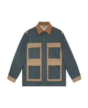 Gucci Monogrammed Corduroy Collared Overshirt