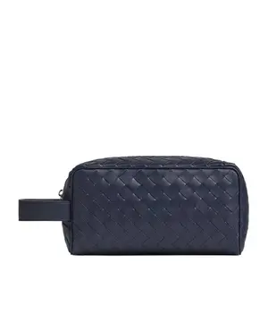 Bottega Veneta Intrecciato Calfskin Travel Pouch - Black