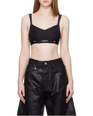 Amiri Ruched Logo Band Top
