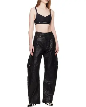 Amiri Ruched Logo Band Top