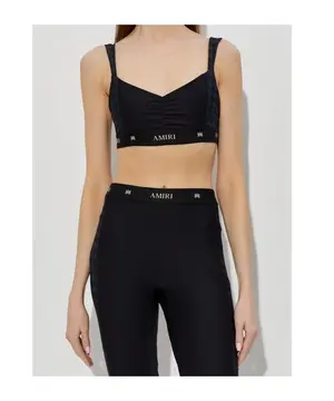 Amiri Ruched Logo Band Top