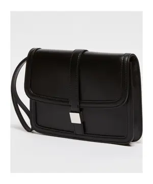 Max Mara Logo Clutch In Calfskin