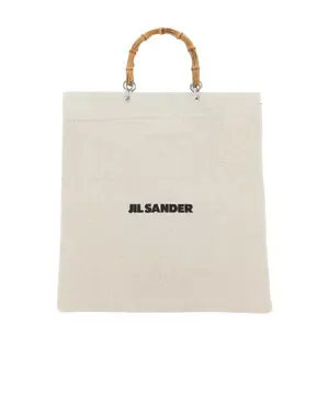JIL SANDER Bamboo Handle Top Handle Bag - White