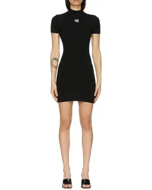 Alexander Wang Logo Printed Bodycon Mini Dress