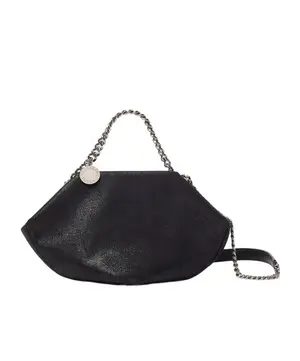 Stella McCartney Falabella Logo Charm Mini Tote Bag - Black