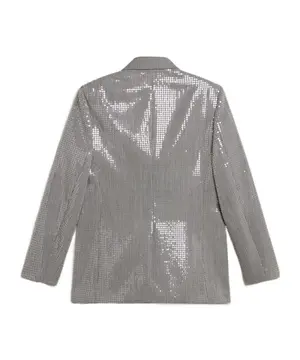 GOLDEN GOOSE Double-breasted Sequinned Houndstooth Jacket