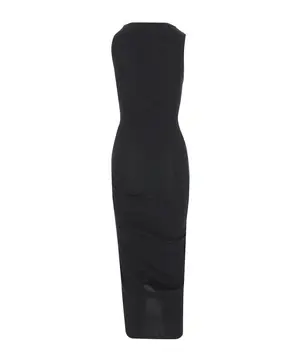 Loewe Ribbed Midi Tank Dress With Asymmetrical Draping