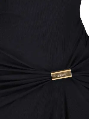 Loewe Ribbed Midi Tank Dress With Asymmetrical Draping
