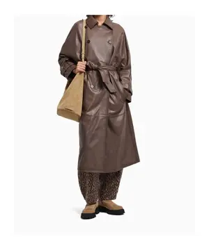 Emporio Armani Double-breasted Belted Trench Coat