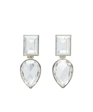 Alexander McQueen Crystal Drop Earrings - Silver