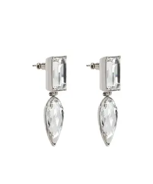 Alexander McQueen Crystal Drop Earrings - Silver