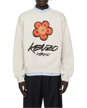 Kenzo Logo Printed Crewneck Sweatshirt - Grey