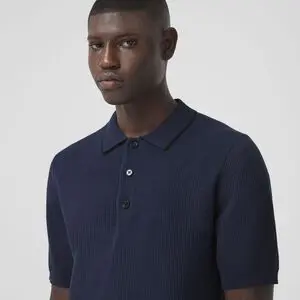 Burberry Lapel Silk Cotton Blended T-shirt