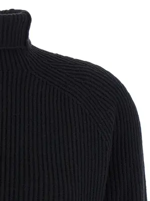 Max Mara Ribbed Turtleneck Long-sleeved Dress