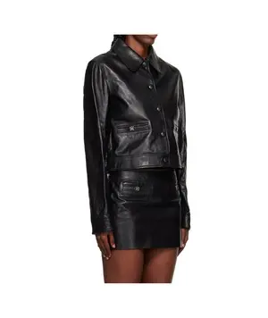 Amiri Buttoned Leather Jacket