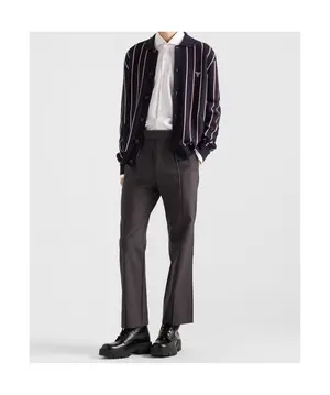 Prada Striped Wool Cardigan - Blue