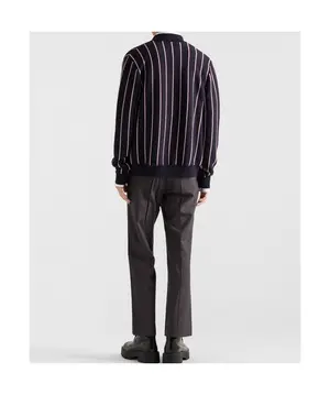 Prada Striped Wool Cardigan - Blue