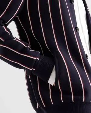 Prada Striped Wool Cardigan - Blue