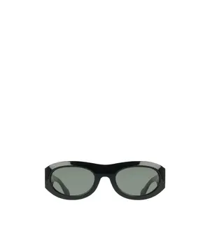 FERRAGAMO Oval Sunglasses With Gancini Detail - Gray
