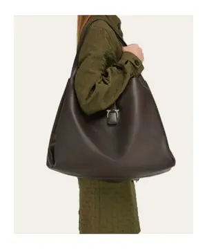 FERRAGAMO Gancini Tote Bag - Cement