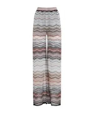 Missoni Chevron Wide-leg Knitted Trousers - Gray