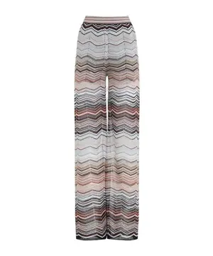 Missoni Chevron Wide-leg Knitted Trousers - Gray