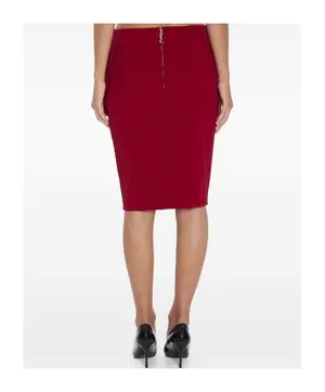 Saint Laurent Mid-rise Pencil Skirt - Rouge