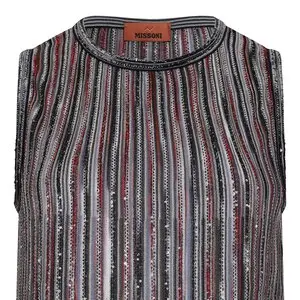 Missoni Sequin-embellished Striped Sleeveless Top - Grey/multicolour