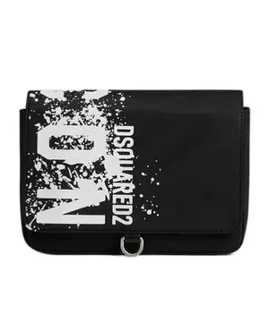 Dsquared2 Logo Print Messenger Bag - Black