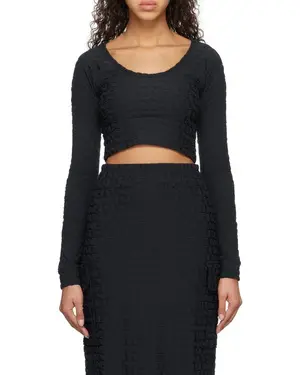 Sunnei Long-sleeved Textured Blouse