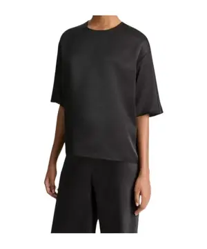 Vince Satin Short Sleeve Top