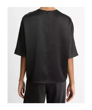 Vince Satin Short Sleeve Top