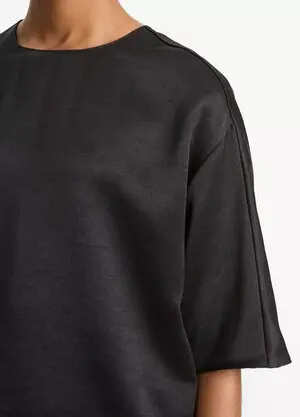 Vince Satin Short Sleeve Top